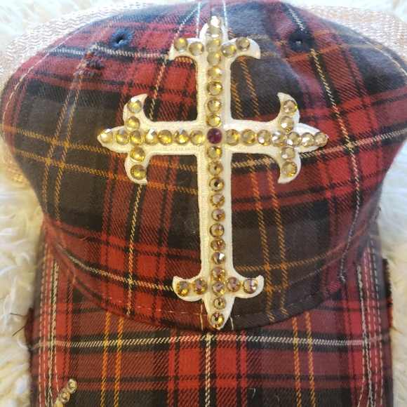 Headmost | Accessories | Plaid Cross Patch Trucker Hat Cap | Poshmark